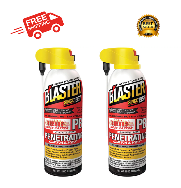 (2 Pack) PB Blaster Penetrating Oil Rusted Seized Bolts Lubricant Spray ...