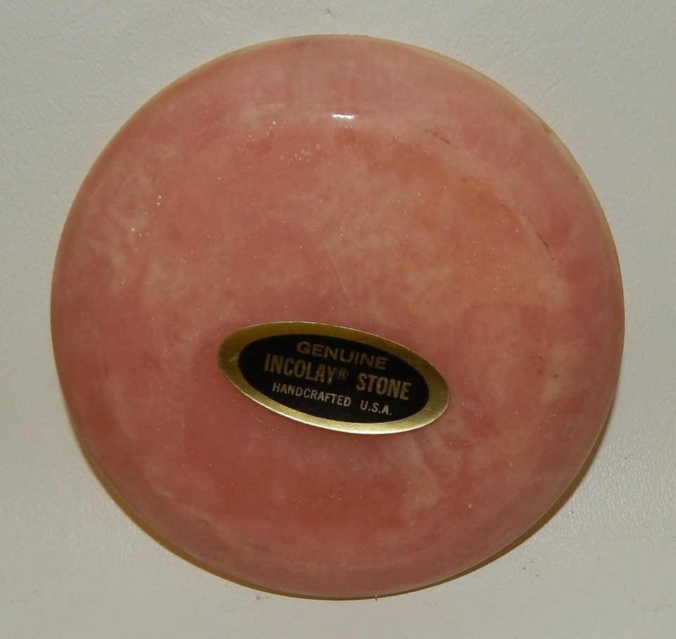 Vintage Genuine Incolay Stone Pink Cameo Plate "Serene Goddess" USA | eBay