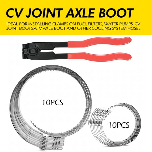 Universal Adjustable Axle CV Joint Boot Crimp Clamps W/ Clamp Pliers ...