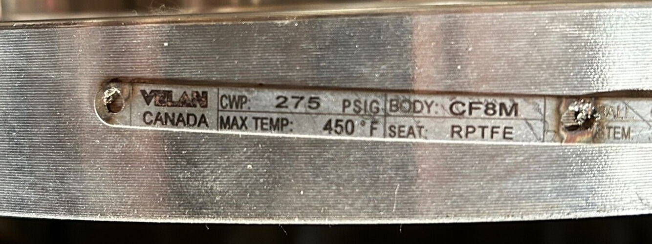 8" Velan 6 150# Ball Valve Fig No. 00313-SSGAE-G | eBay