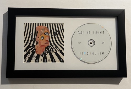CAGE THE ELEPHANT FULL BAND SIGNED MELOPHOBIA CD FRAMED RARE MATT ...