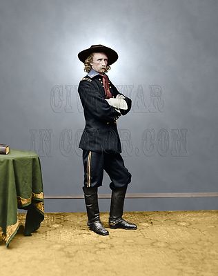 General George Custer Color Tinted Photo Civil War 03110 | eBay