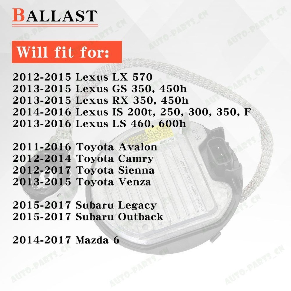 2 For Toyota Lexus Subaru D4S BULB &HID XENON HEADLIGHT BALLAST UNIT ...