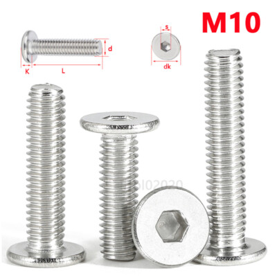 M10 Ultra Thin Wafer Flat Head Low profile Screws Bolt Allen Key ...