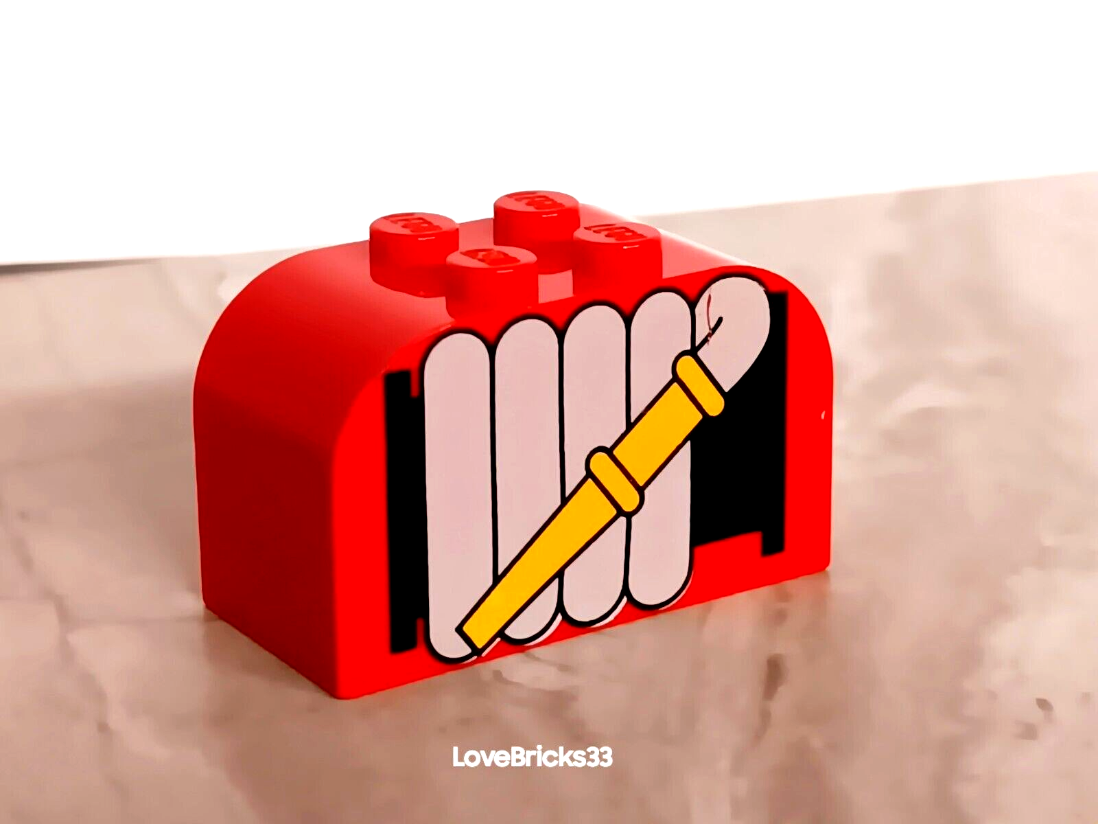 LEGO Fire Truck Hose and Bibb Nozzle Yellow Curved printed Part ...