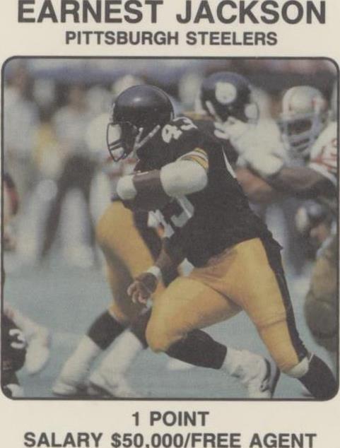 1989 NFL Franchise Game Player Cards - Earnest Jackson for sale online ...
