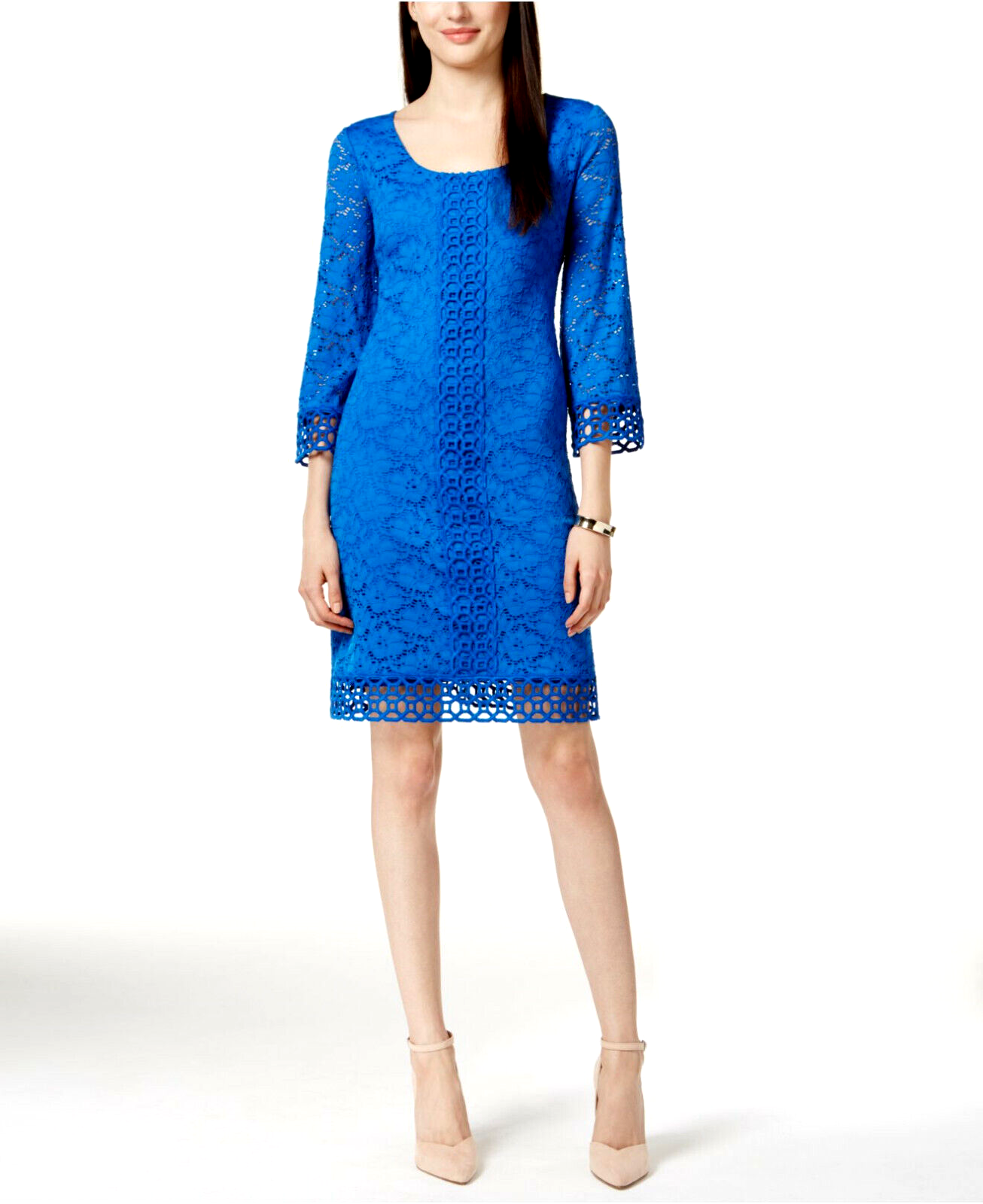 Royal Blue Lace Overlay Dress