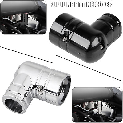 Chrome/Black Fuel Line Fitting Cover For Harley Electra Street Glide ...
