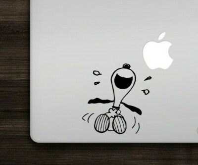Snoopy Laughing Decal - Computer Bumper Window Sticker Charlie Brown ...