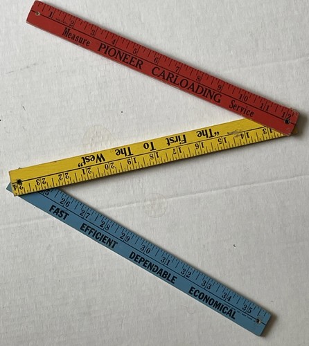 Vtg TRI-FOLD Advertising Pioneer Carloading Service Wooden Folding Yard ...