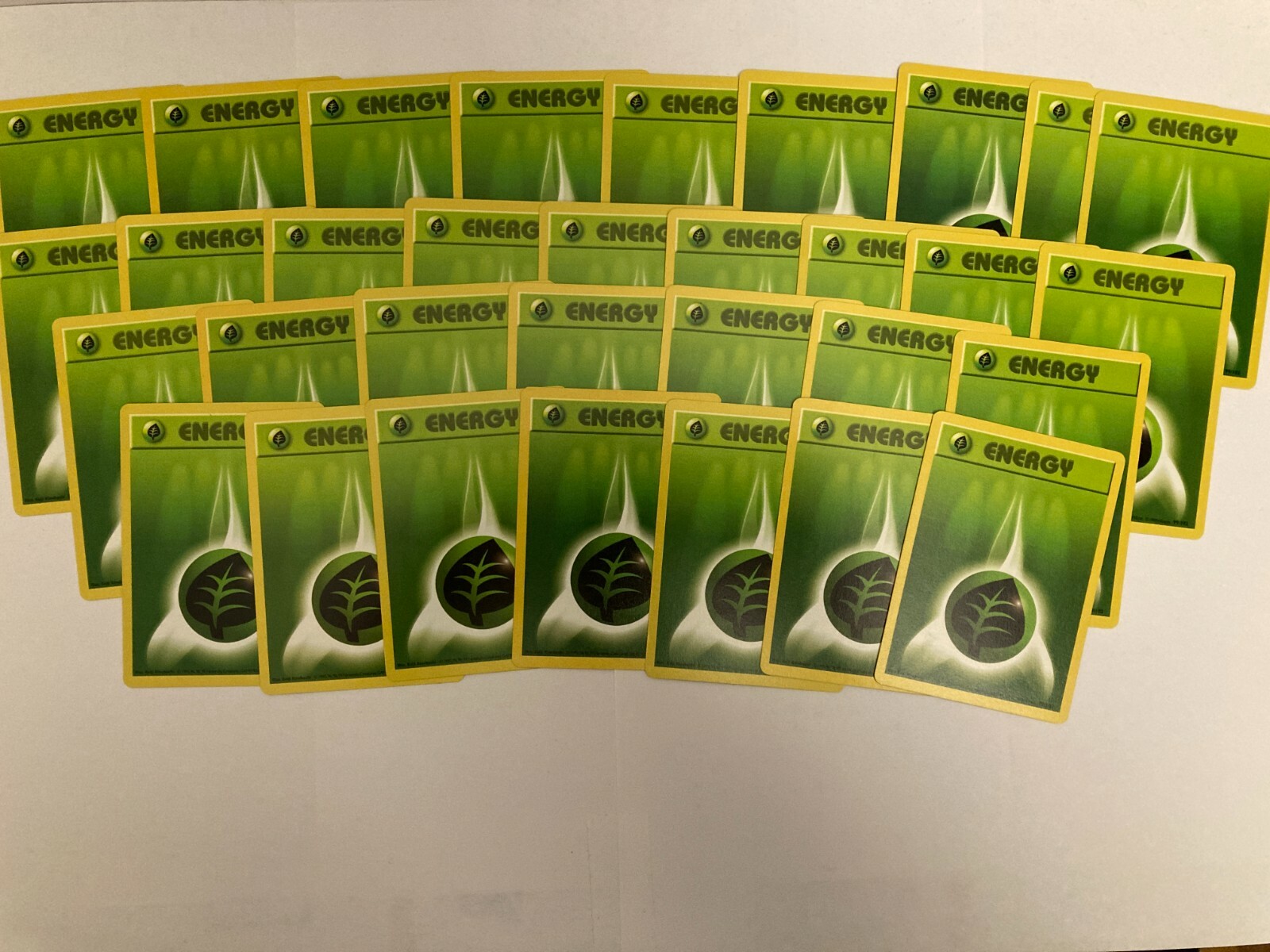 Pokemon Energy Grass Base Set Shadowless Common Lot of 32 Pokemon TCG ...
