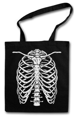 SKELETON I SHOPPER SHOPPING BAG Bones Halloween Karneval Skull Fear ...