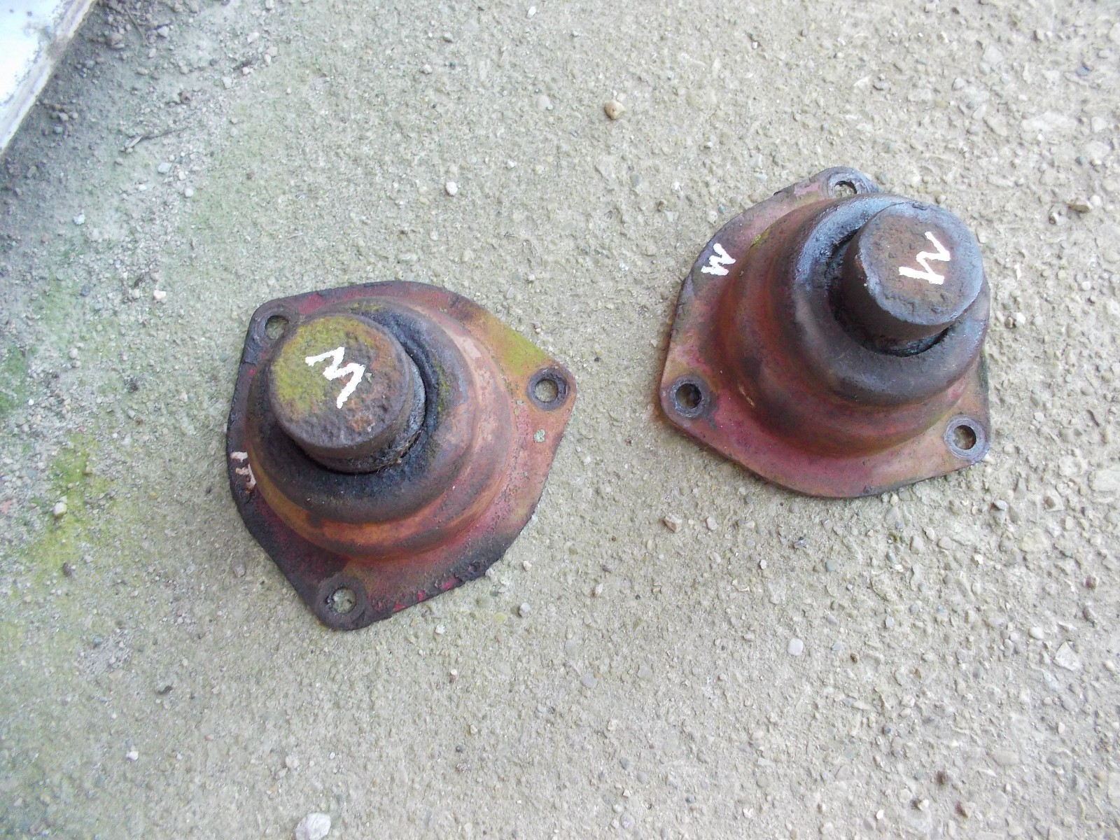 Farmall M Super M MTA rowcrop tractor pair front corn picker hub caps ...