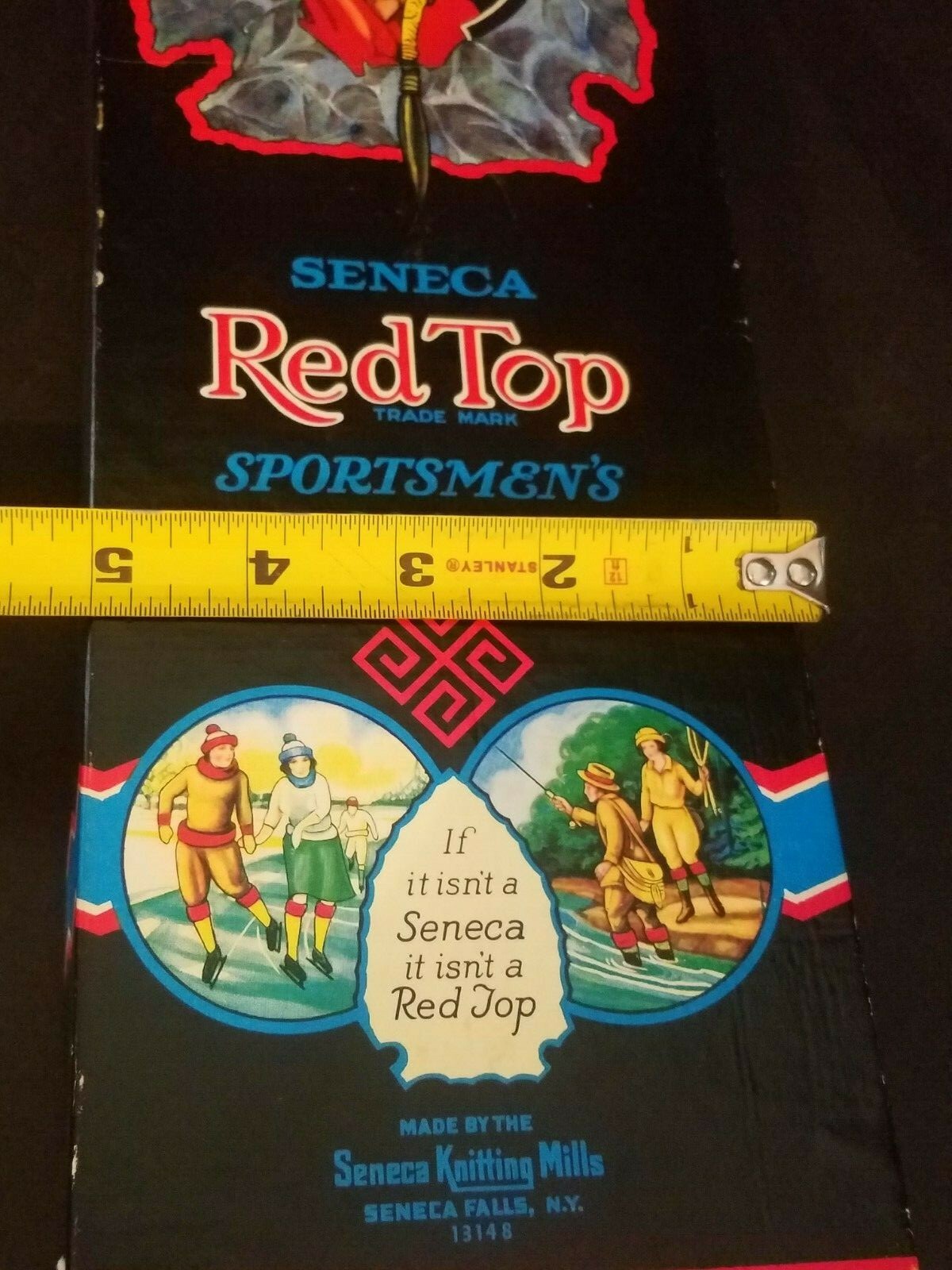 Vintage Seneca Red Top Sportsmen's Socks Colorful BOX ONLY Early 1900's ...