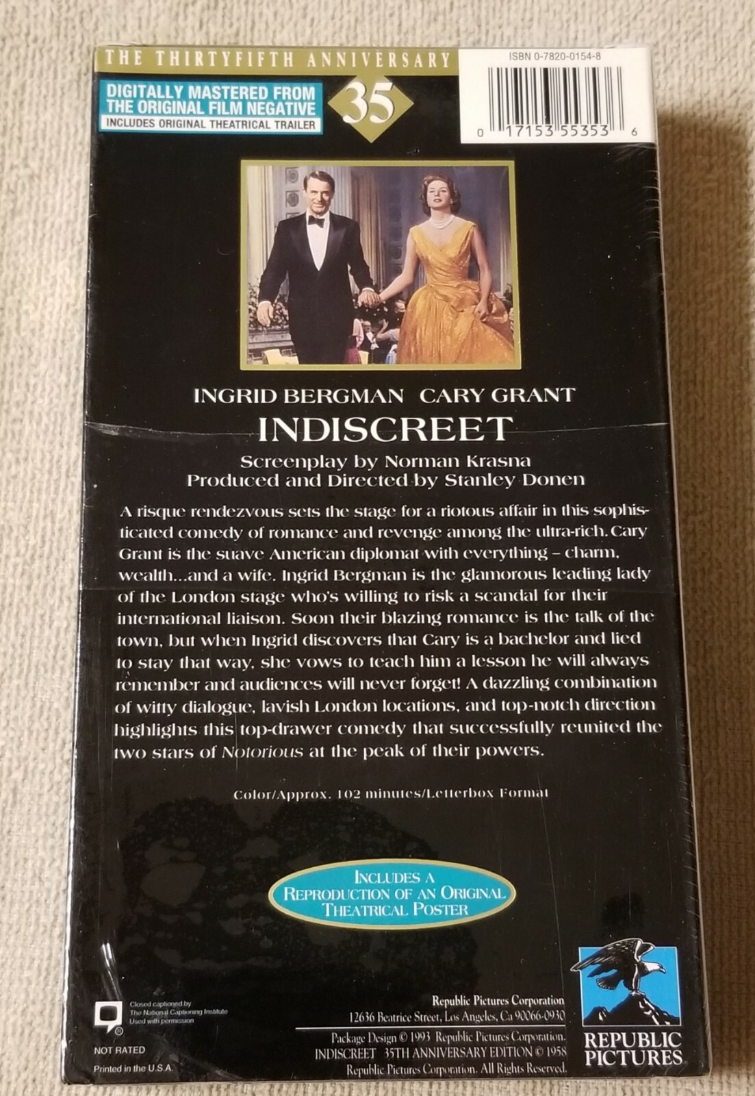 Indiscreet (VHS, 1993, Widescreen 35th Anniversary Edition) for sale ...