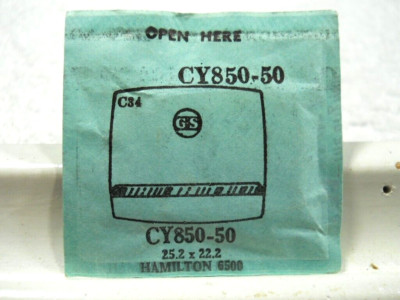 GS CY850-50 Watch Crystal Fit Hamilton 91780 91790 Thinline 6500 25.2 x ...