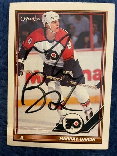 MURRAY BARON 1992 O PEE CHEE AUTOGRAPHED HOCKEY CARD | eBay