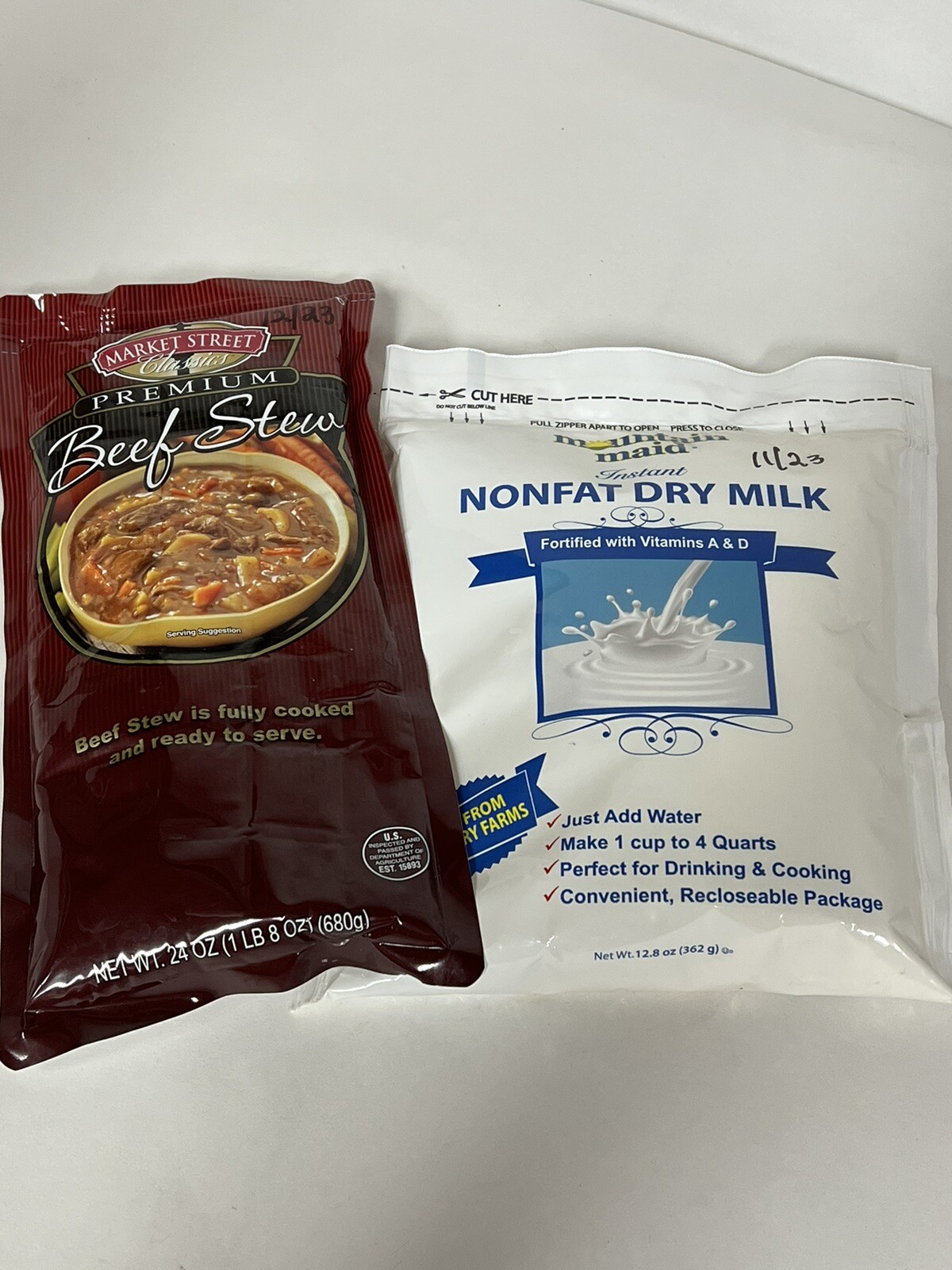 Mountain Maid Instant NonFat Dry Milk and Market Street Premium Beef ...
