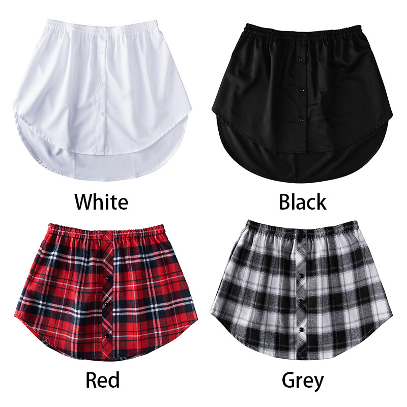 Women Mini Shirt Tail Skirts Blouse Hem Detachable Underskirt Extender ...