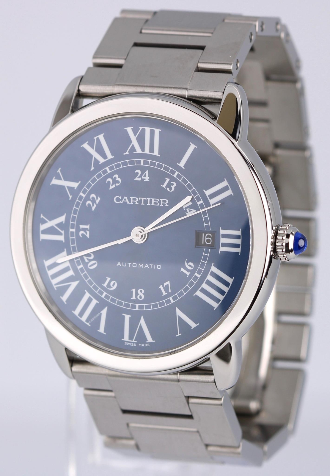 Cartier Ronde Solo XL Stainless Steel Blue WSRN0023 Automatic 42mm 3802 ...