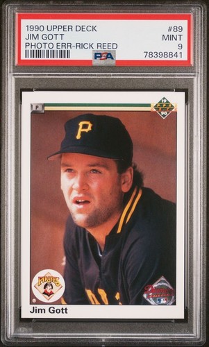 1990 Upper Deck JIM GOTT "Wrong Player" Baseball Error Card #89 PSA 9 ...