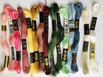 Lot of 15 DMC Cotton Embroidery Thread Mixed Colors New | eBay