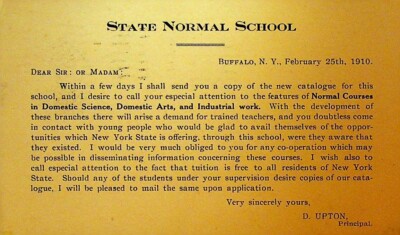 State Normal School Buffalo NY Postal Card 1910 | eBay