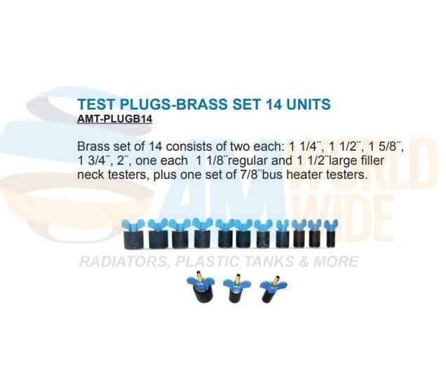 Radiator Repair Brass Test Plugs - Set of 14 Brass Plugs - AM Worldwide ...
