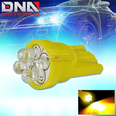 4 X 3MM LED T10 BA9S 1895 BRIGHT AMBER INTERIOR 12V DOME WEDGE LIGHT ...