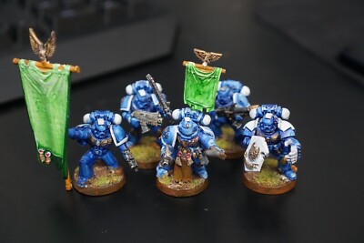 Warhammer 40k Space Marine Command Squad Painted | eBay UK