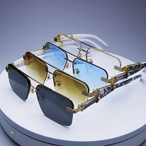 Fashion Rimless Sunglasses Men Women Small Square Frameless Summer ...