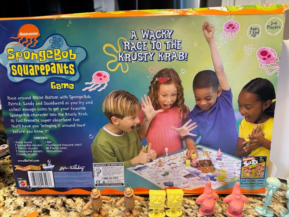 SPONGEBOB SQUAREPANTS A Wacky Race To The KRUSTY KRAB 2002 BOARD GAME ...