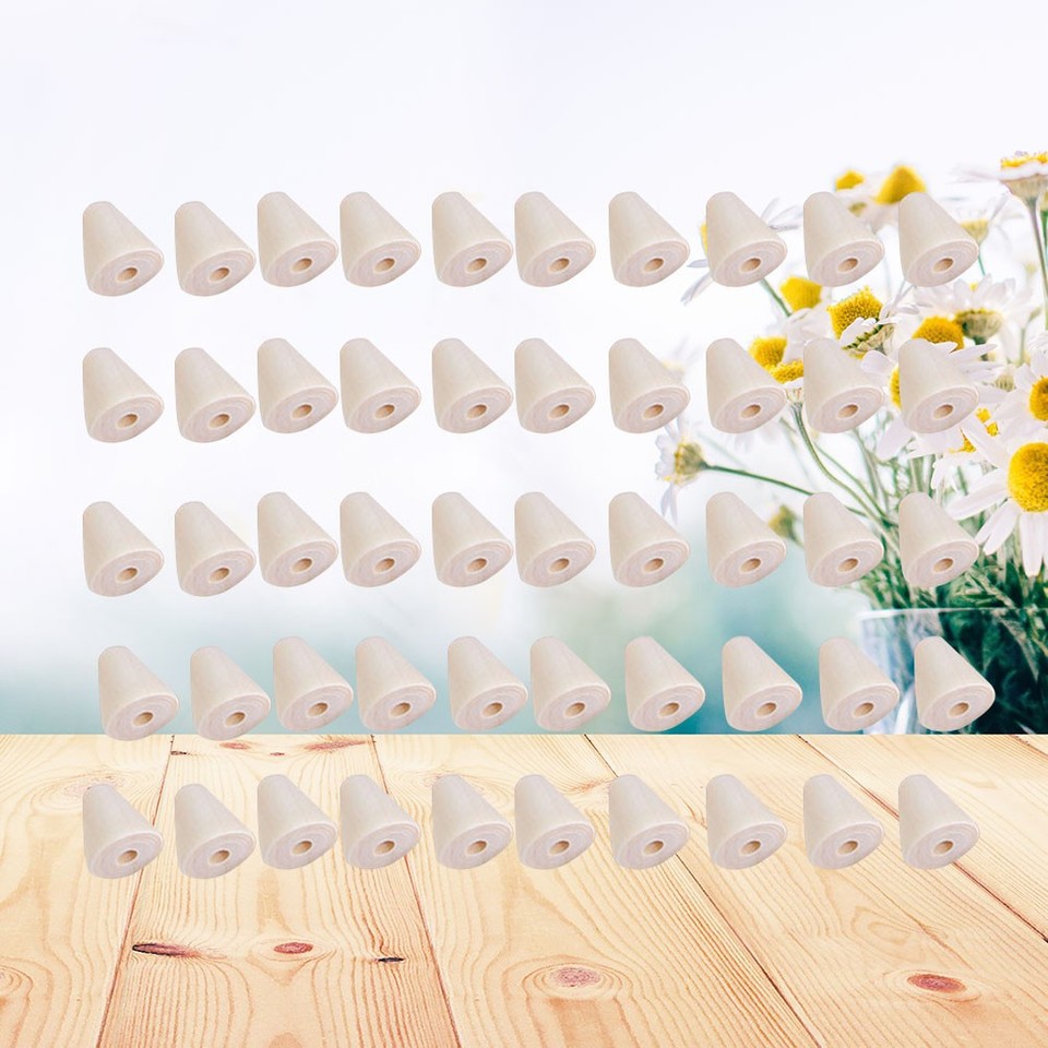 50pcs Wooden Beads Lovely Cone Shape Beads DIY Handmade Jewelry ...