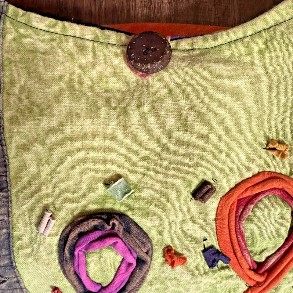 Cotton Cross Body Bag Colorful Appliqué Himalayan Handcraft Boho Artsy ...