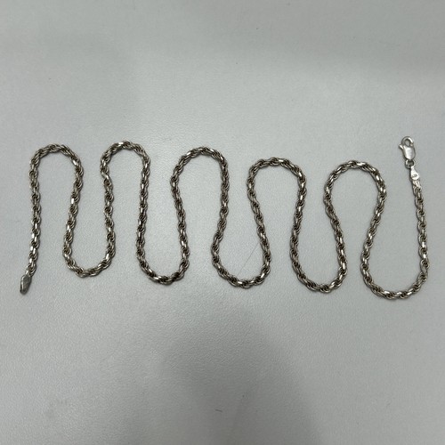 .925 Sterling Silver Rope Link Chain Necklace 3mm 24” 16.5 Grams | eBay