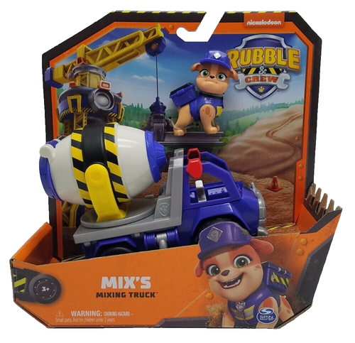 Paw Patrol RUBBLE and Crew Cement Mixing Truck and Mix Action Figure ...