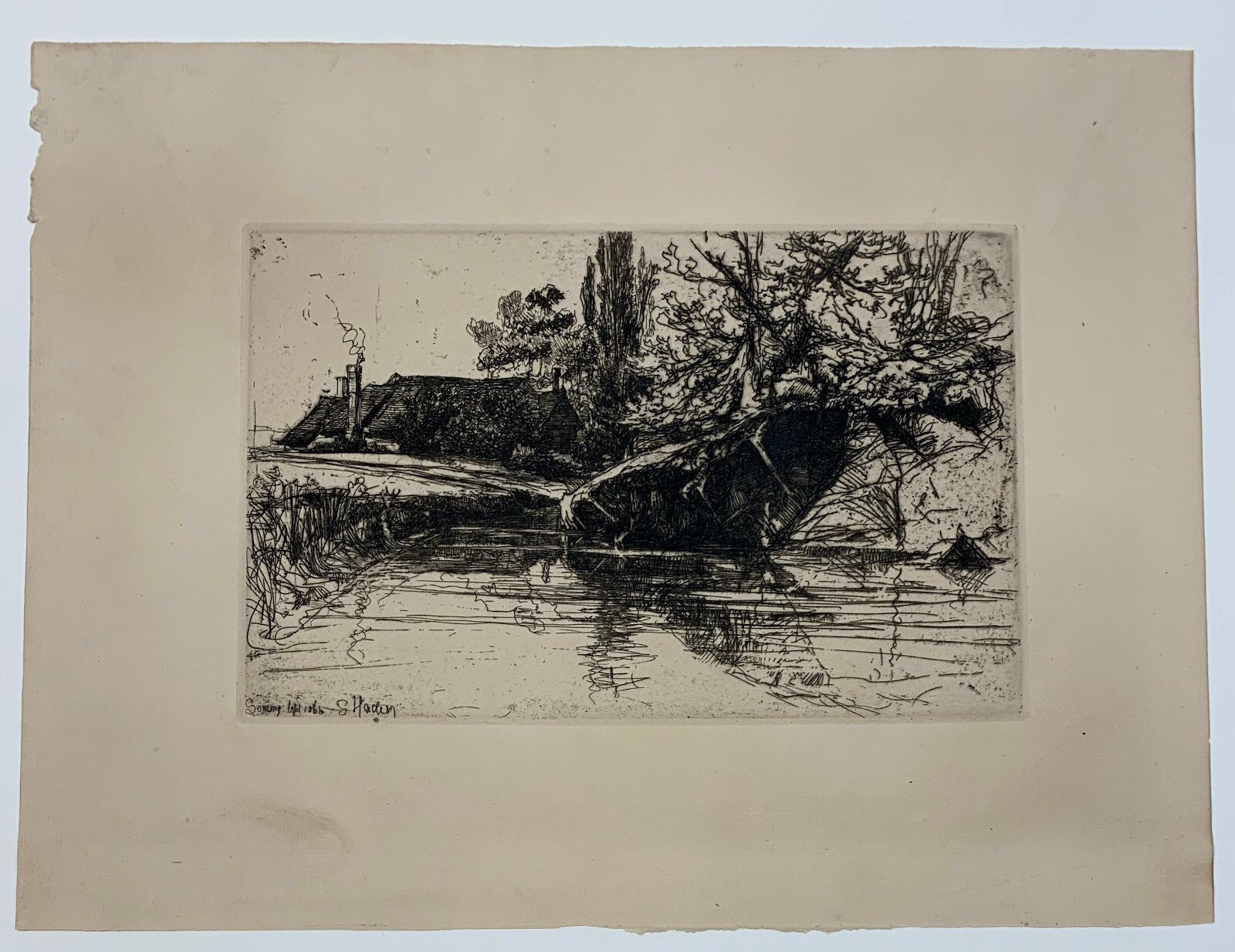FRANCIS SEYMOUR HADEN etching The Moat House 1865 printmaking British ...