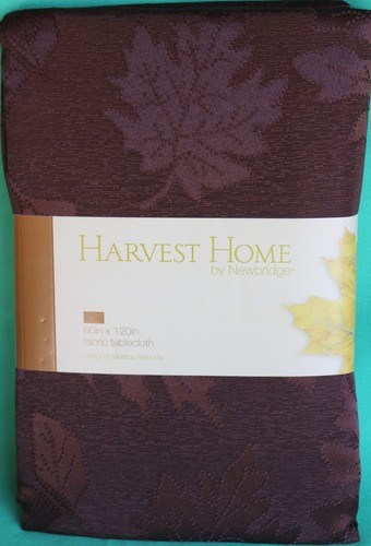 THANKSGIVING FABRIC TABLECLOTH BROWN AUTUMN LEAVES OBLONG 60X120 NEW ...