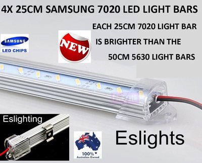 4X 25CM LED STRIP LIGHT BAR TOOL BOX WORK SHED BENCH 4WD UTE CAMPING ...