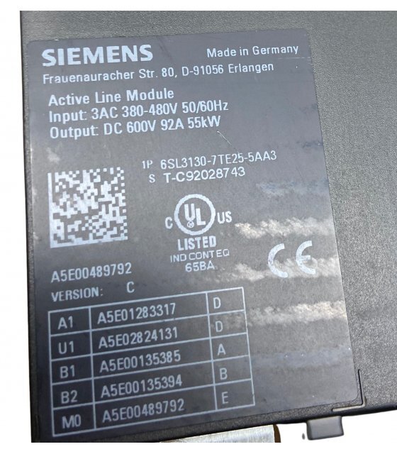 Active Line Module Siemens 6SL3130-7TE25-5AA3 | eBay