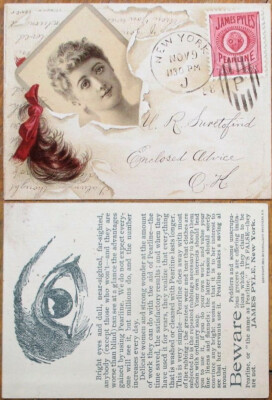 Pearline Soap 1880s Victorian Trade Card w/Printed Postage & Postmark ...