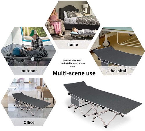 Adults Folding Sleeping Cot Guest Bed Heavy Duty Portable Cots Camping ...