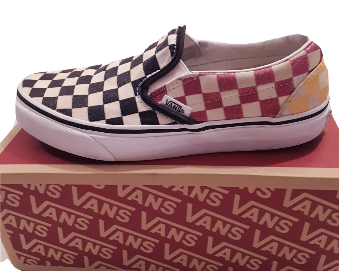Vans Glitter Checkerboard Checkered Classic Slip-on S… - Gem