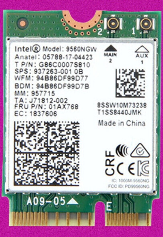 Intel WiFi 6 AX200 AX200NGW M.2 NGFF Wireless WiFi Card Dual Band BT5.2 ...