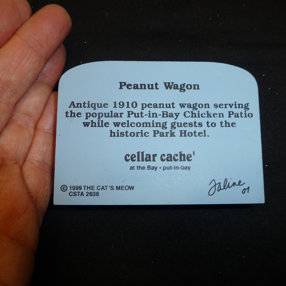 Rare Put in Bay Ohio peanut wagon chicken patio Cat's Meow wood shelf ...