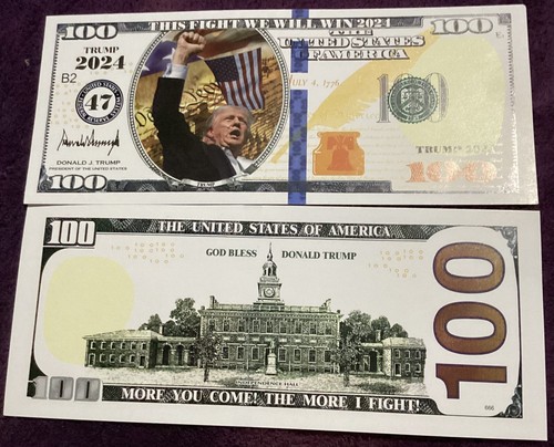 2024 Donald Trump $100 Novelty Dollar Bill Trump Assassination FIGHT w ...