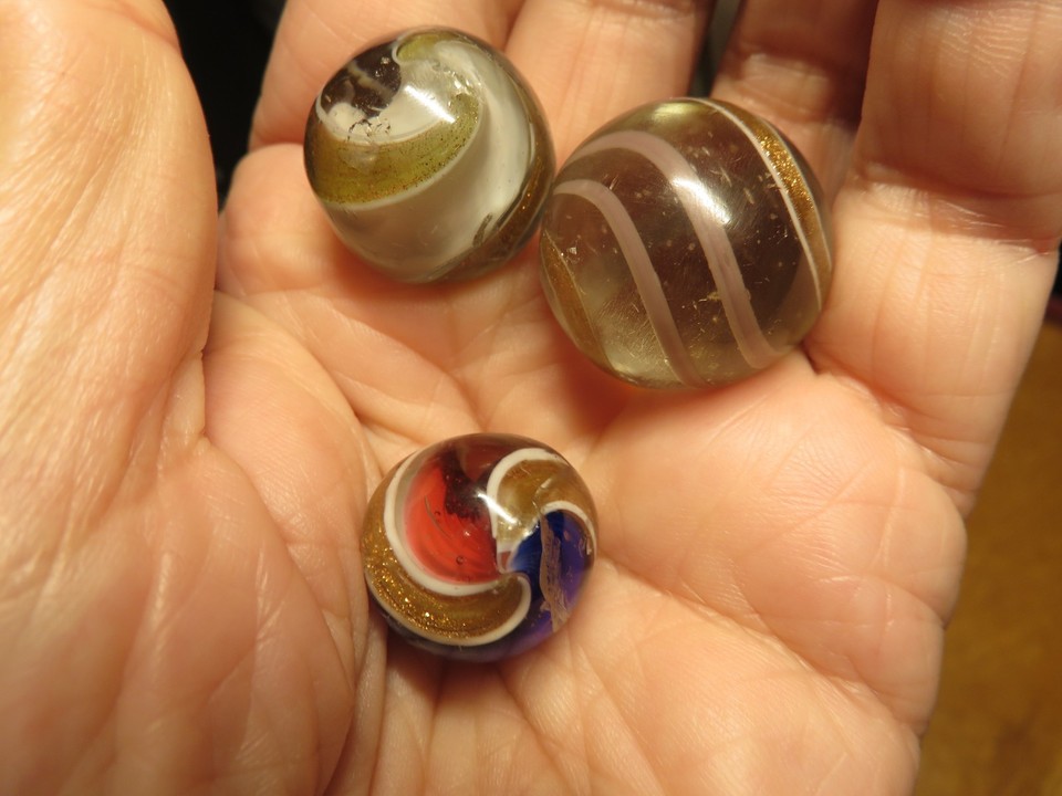 3 ANTIQUE HANDMADE GERMAN LUTZ MARBLES RARE !!! | eBay