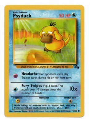 1999 Psyduck Basic Pokémon Card 53/62 Fossil Edition | eBay