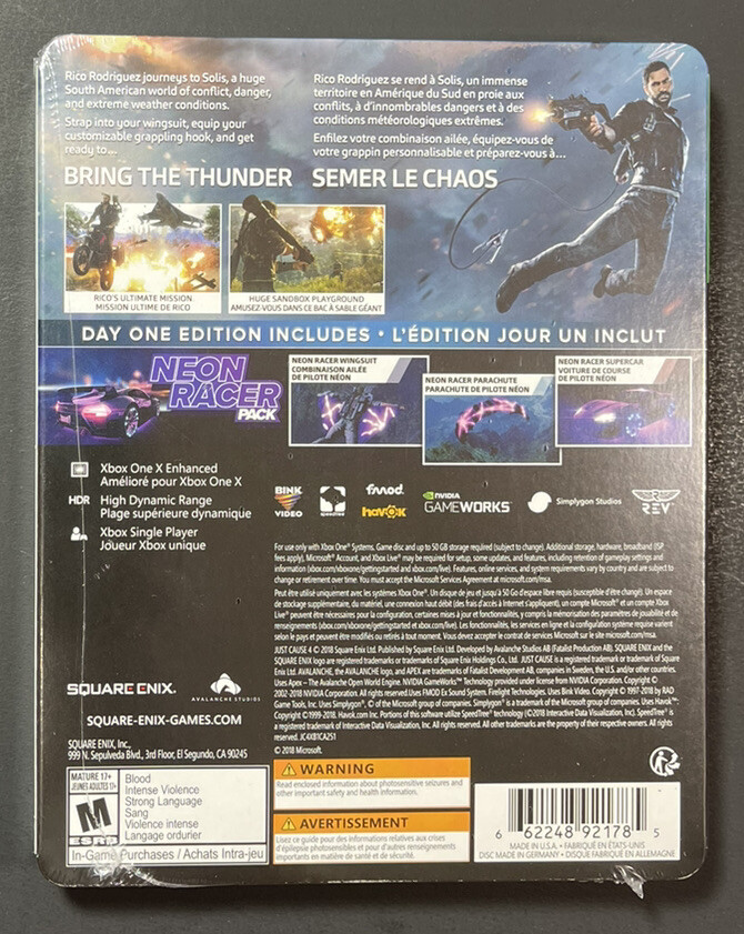 Just Cause 4 Day One Edition [ Limited STEELBOOK ] (XBOX ONE) NEW | eBay
