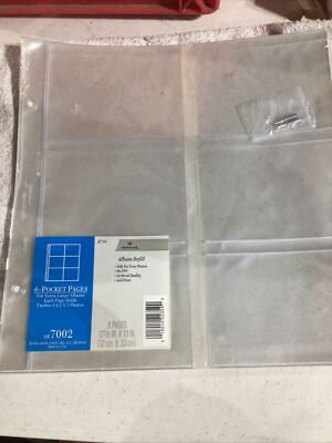 Hallmark AR7002 6-POCKET PAGES (5) Refill Album Extra-Large Post Bound ...
